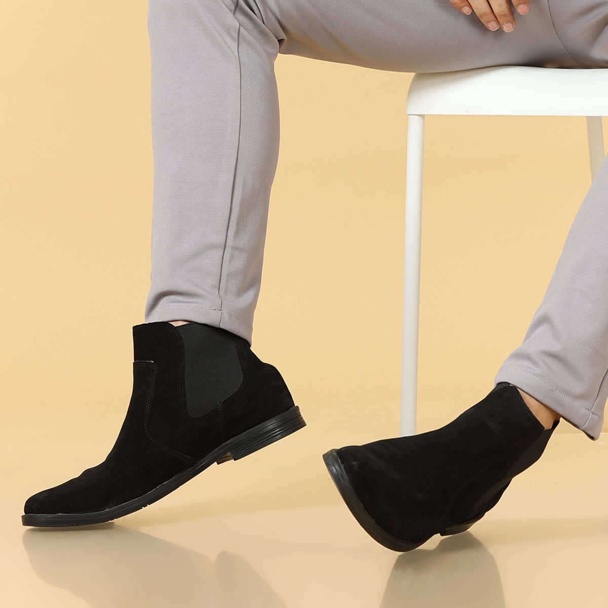 Leder Warren Men's Black Chelsea Leather Boots